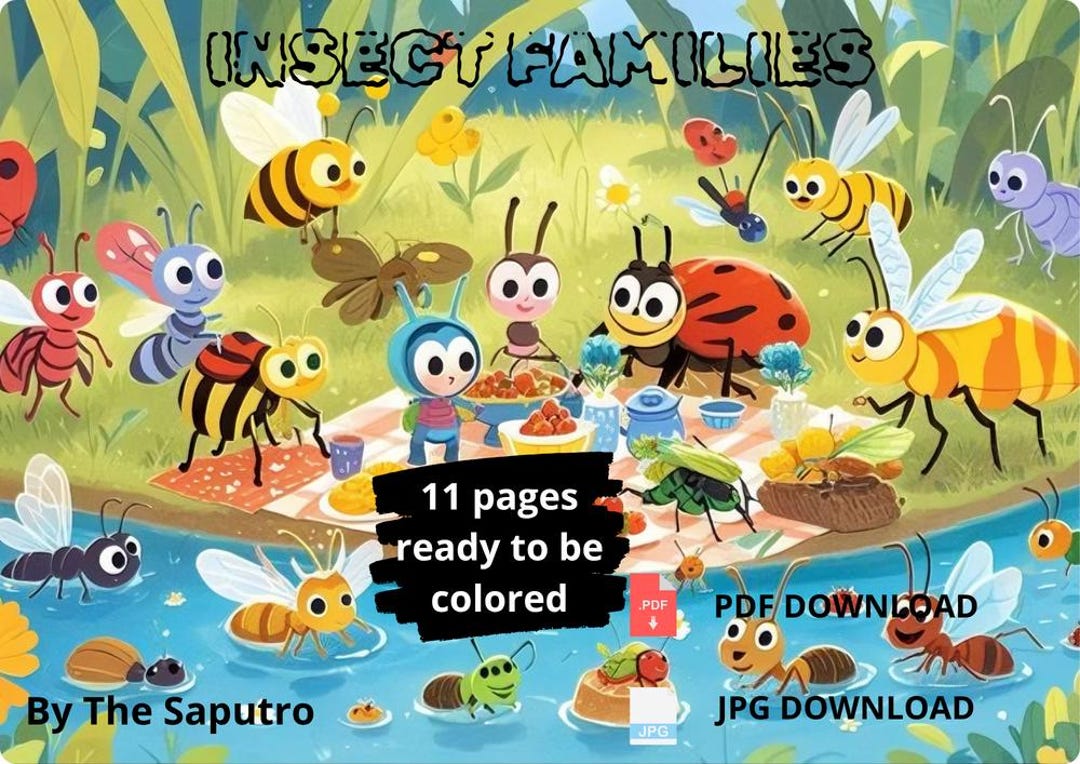 Insect Coloring Pages: Nature Activity for Kids (PDF & PNG Download A4 ...