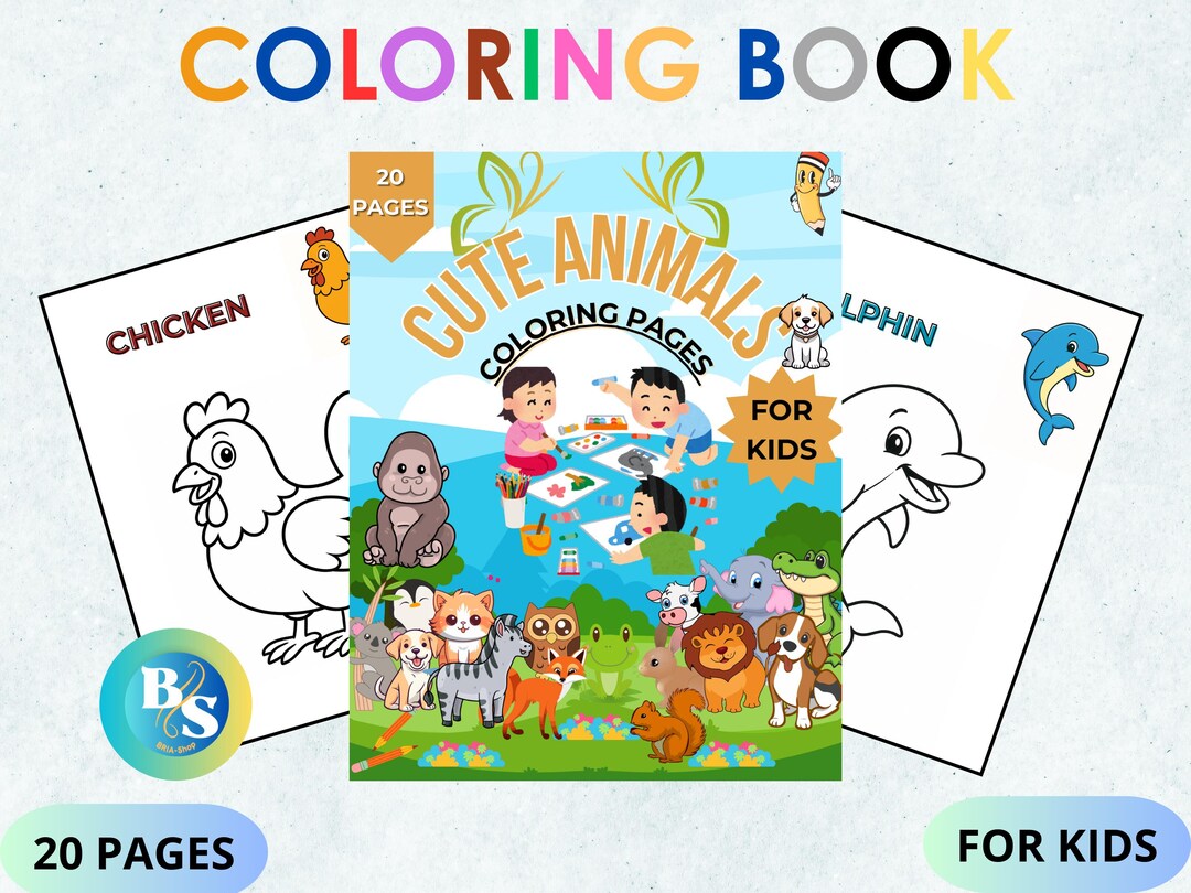 Printable Animal Coloring Book for Kids – PDF Download- 20 Printable ...