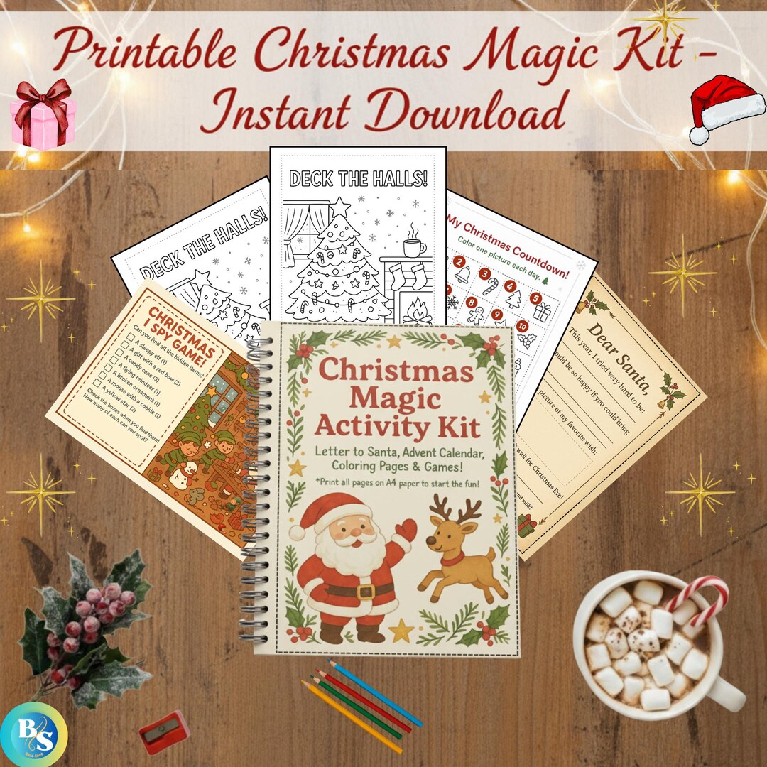 Christmas Activity Pack for Kids | Printable Coloring Pages, Letter to ...