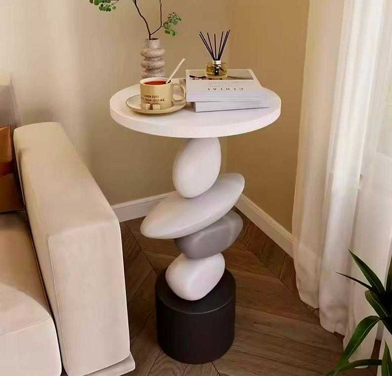 Zen Stone Stack Side Table: Modern Minimalist Plant Stand - Etsy