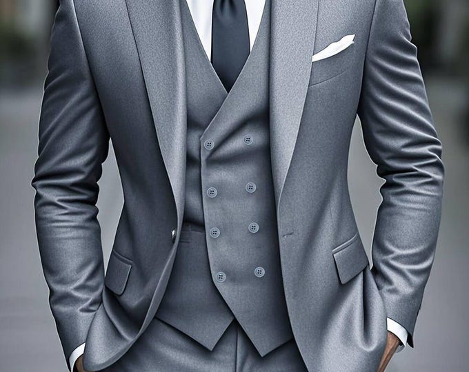 Light Grey Terry Rayon 3-piece Suit: Custom Fit - Etsy