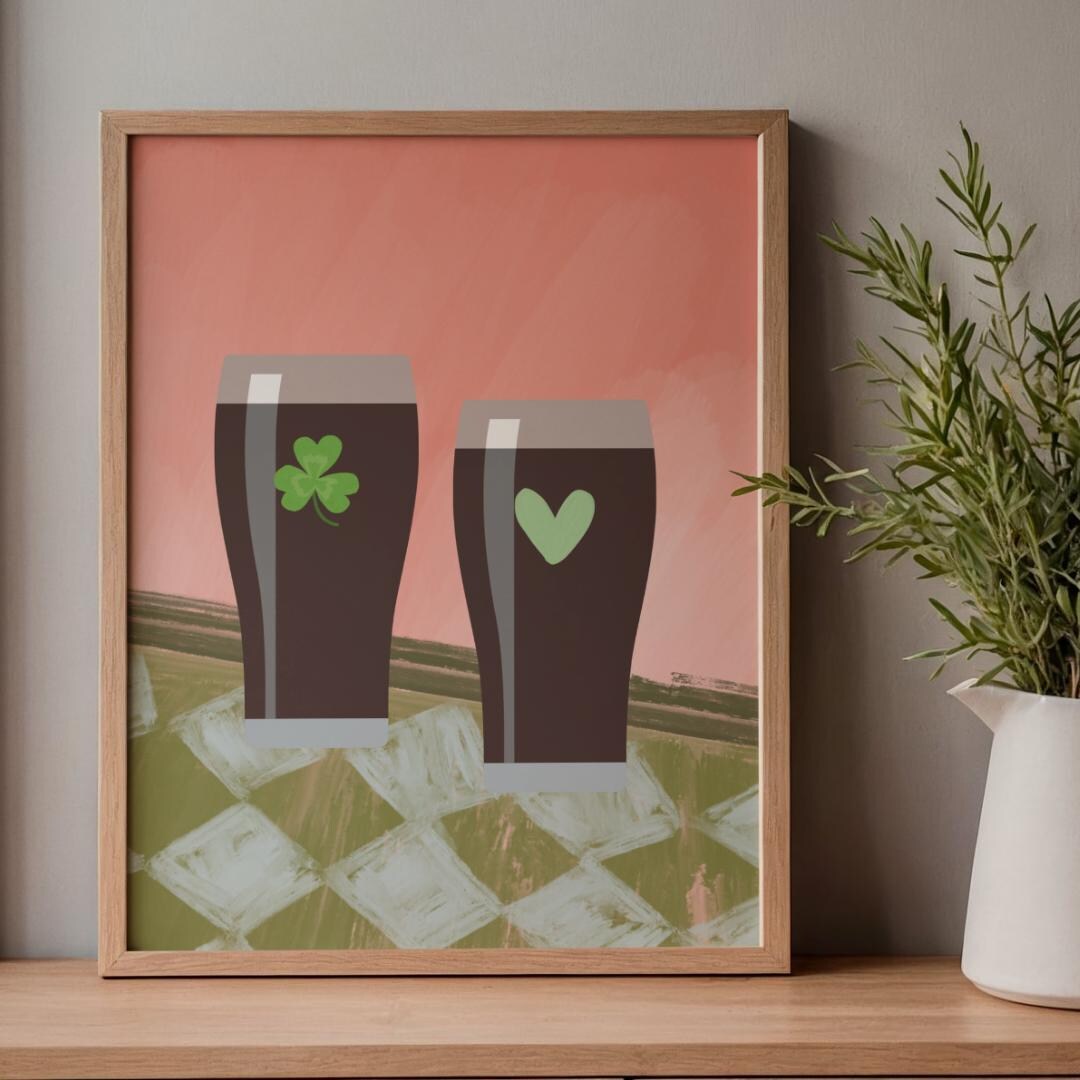 A4 Guinness Print, 2 Pints of Guinness in Pub Print - Etsy