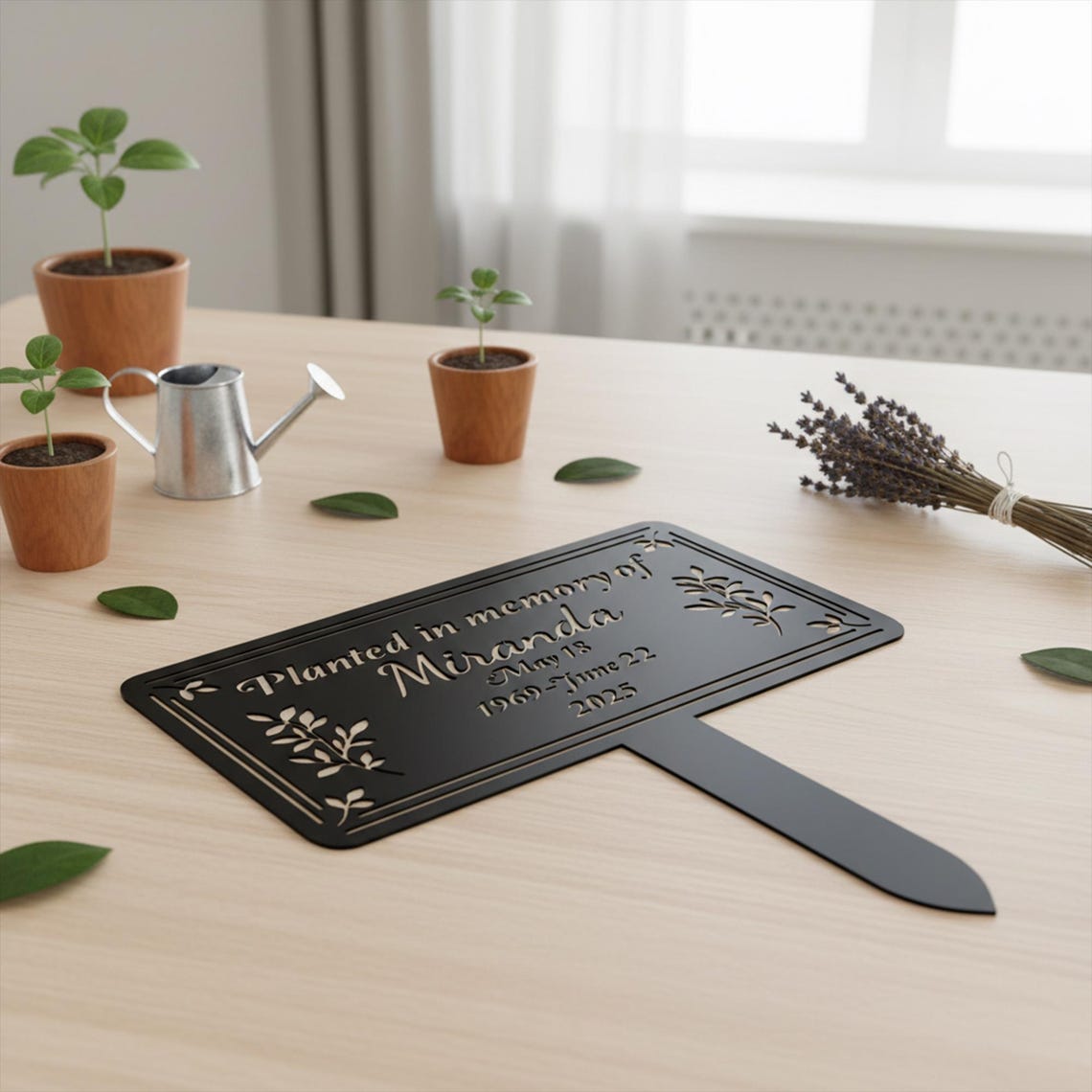 Personalized Memorial Garden Stake, in Memory of Name & Dates Plant ...