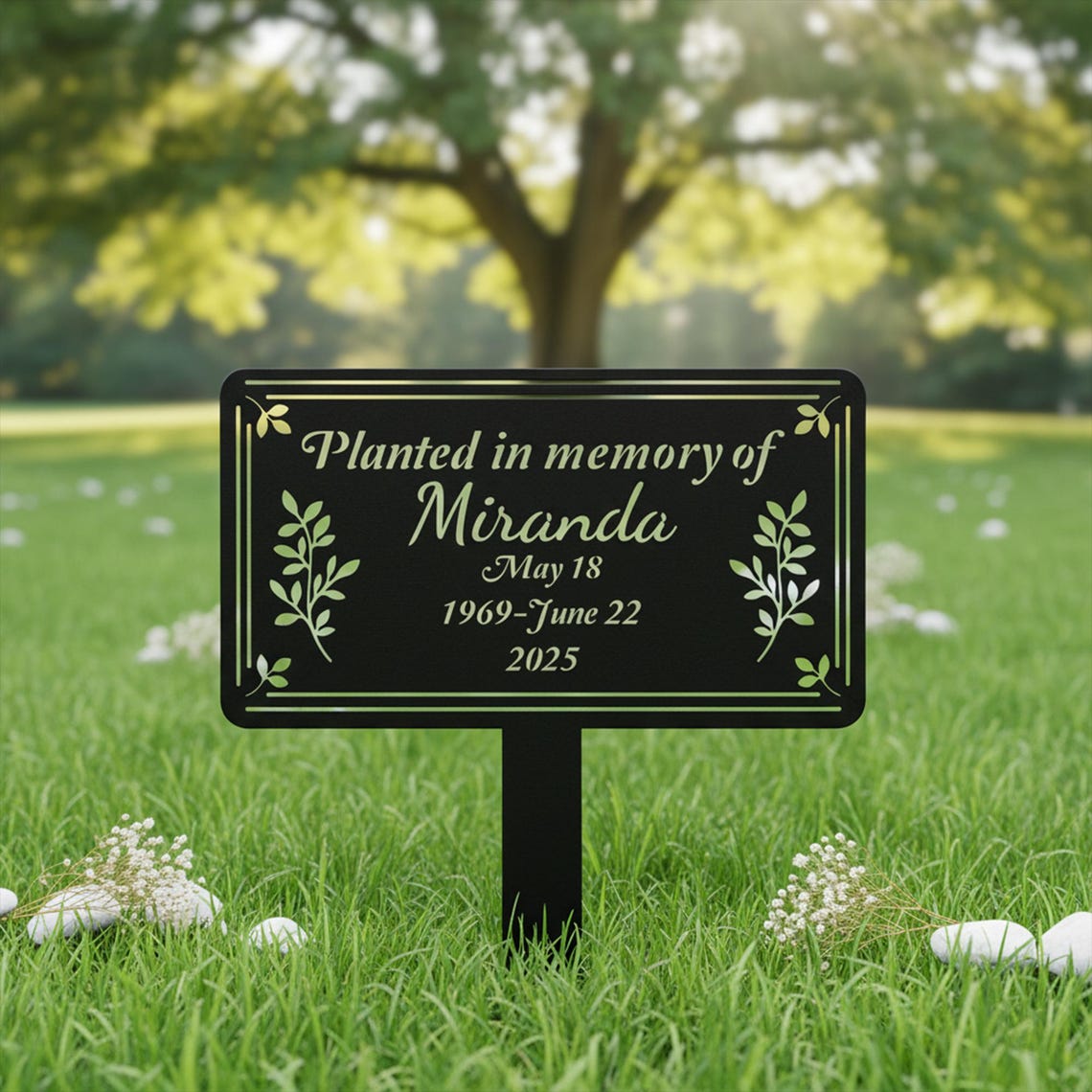 Personalized Memorial Garden Stake, in Memory of Name & Dates Plant ...