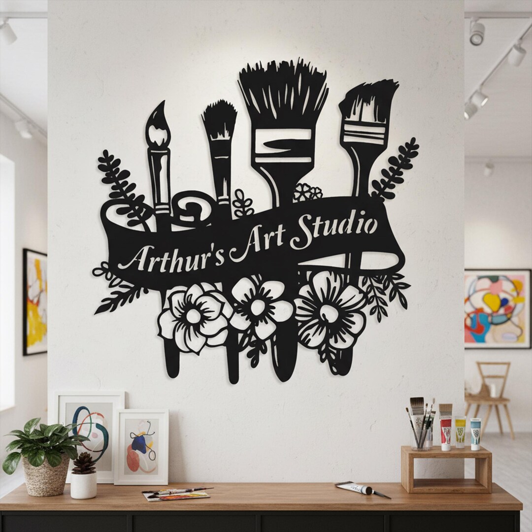 Custom Metal Art Studio Sign: Personalized Artist Name, Painter Name ...