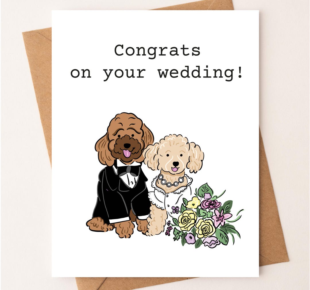 Dog Wedding Card, Anniversary Card for Pet Lovers - Etsy