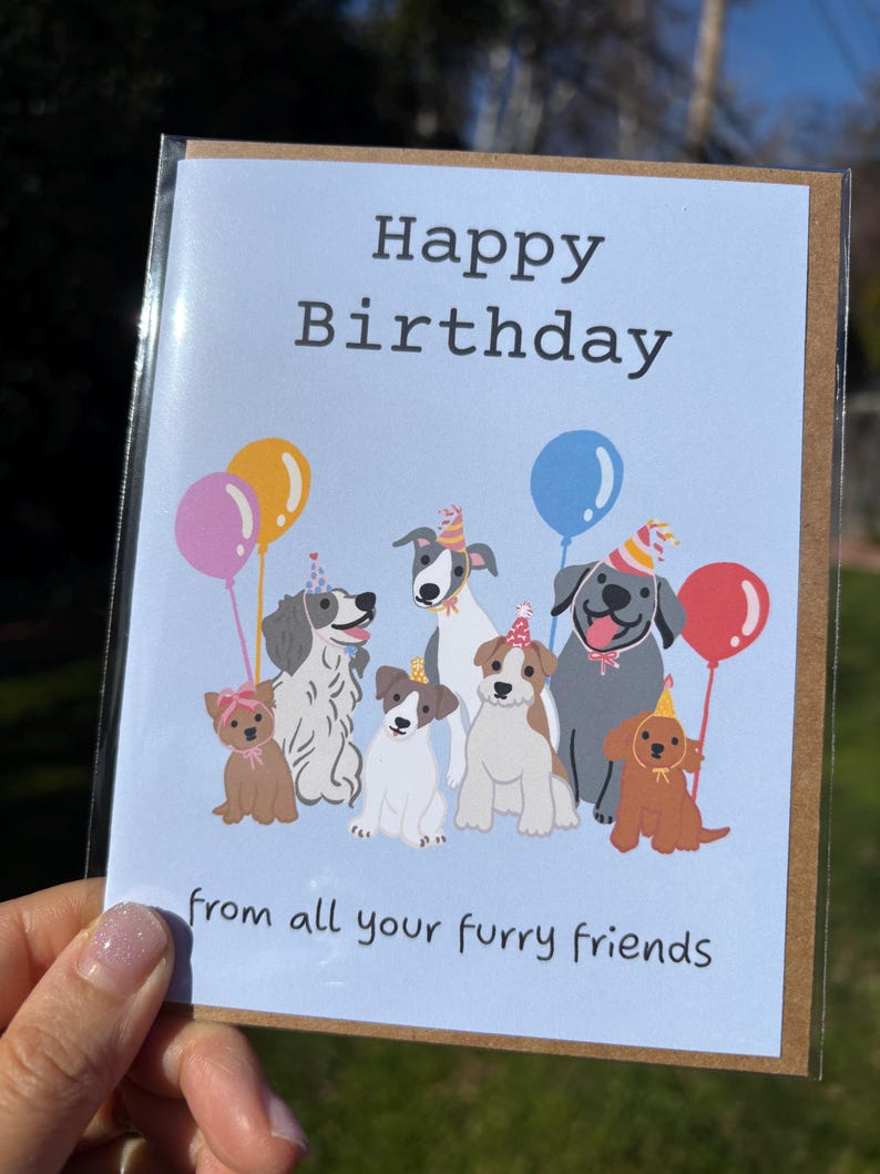 Happy Birthday Dog Card - Friendship Card for Kids, Card for Preschool ...