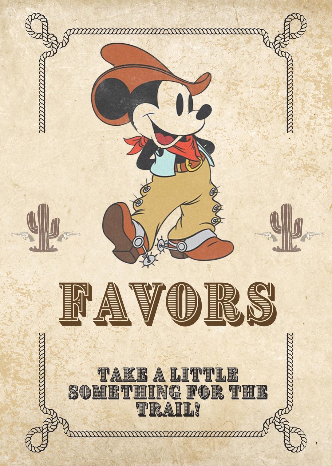 Western Mickey Party Table Labels - Etsy