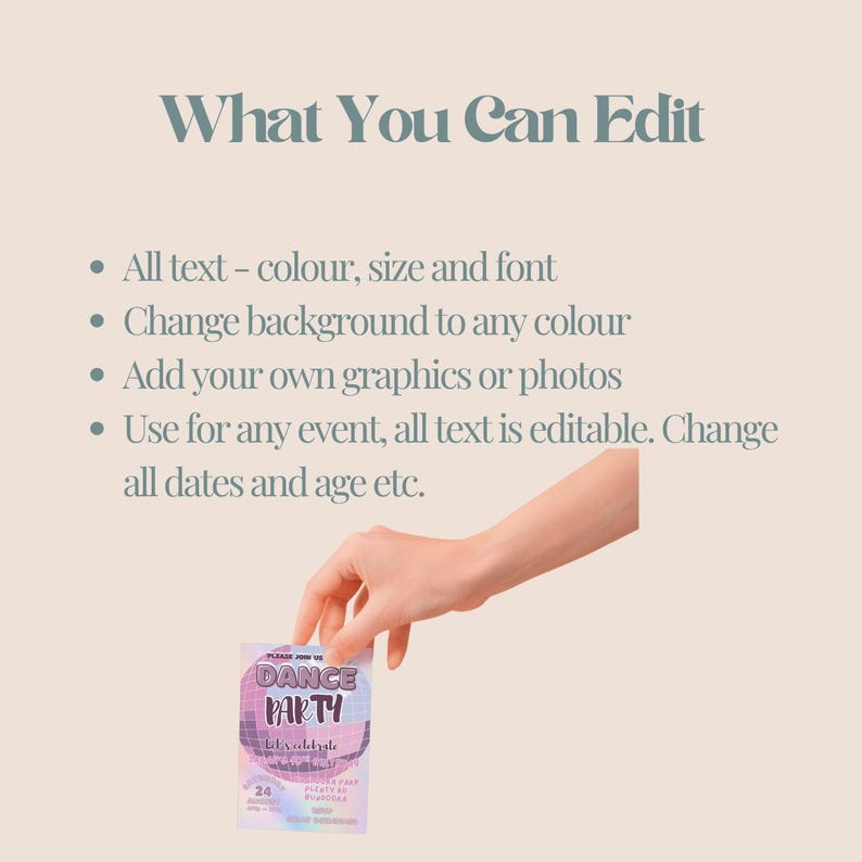 Editable Disco Party Birthday Invitation, Tie Dye Disco Gender Neutral ...