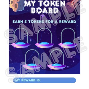 Space Alien Theme Token Board – Printable Reward Chart for Kids ...