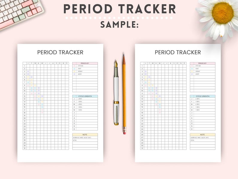 Editable Period Tracker, Printable Menstrual Cycle Tracker, Digital ...