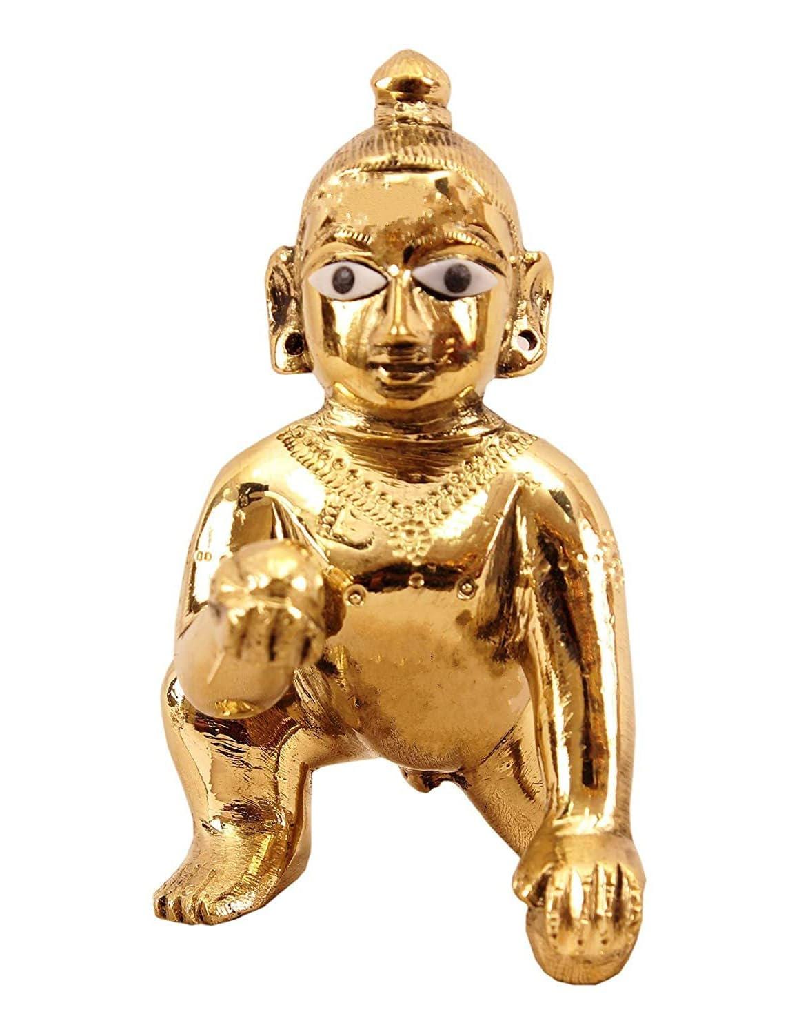 Brass Laddu Gopal Idol, Bal Gopal Statue, Thakur Ji Murti for Home ...