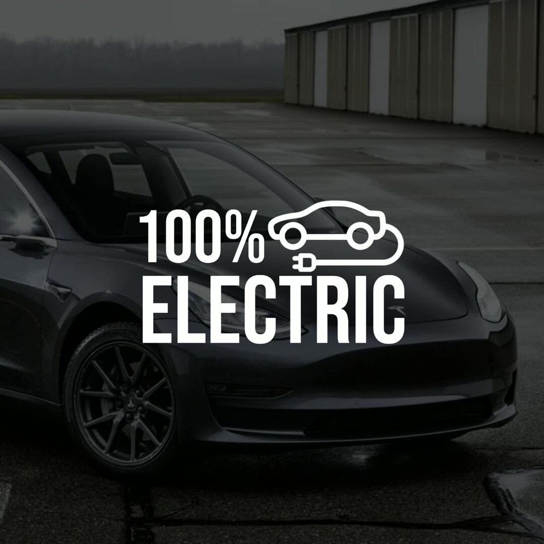 100% Electric EV Sticker Decal - Etsy