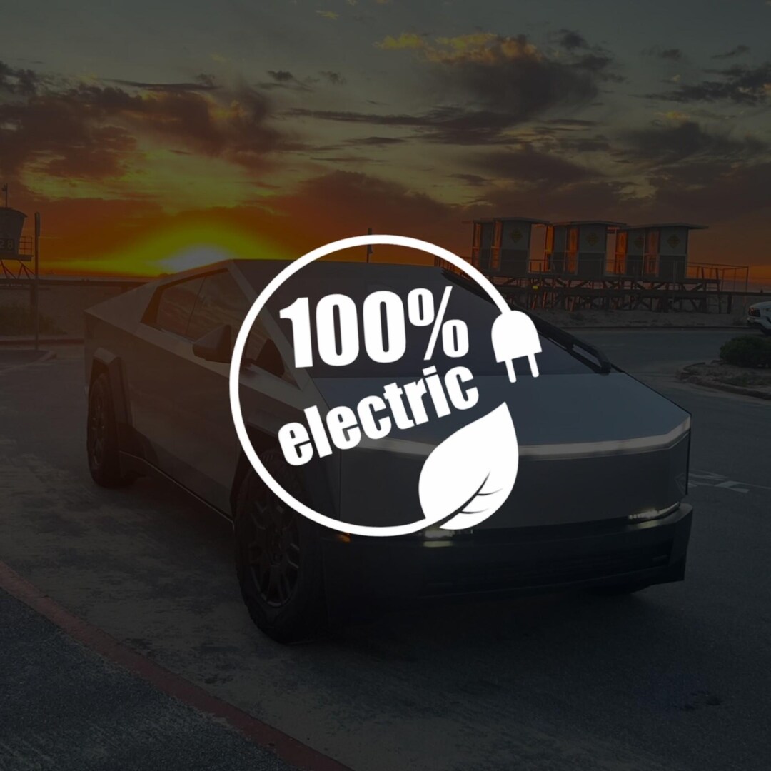 100% Electric Decal Sticker EV - Etsy
