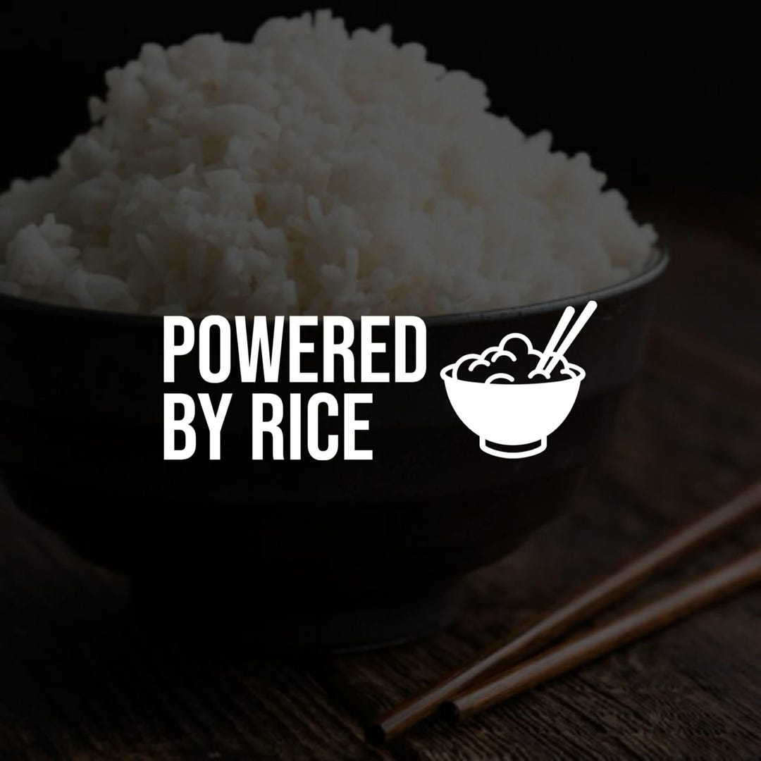 Powered by Rice Vinyl Decal Sticker JDM Rice Power - Etsy