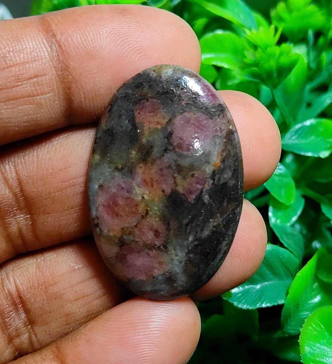 Pink Tugtupite Cabochon Stone: Rare Oval Gemstone, 49 Carats MG-563 - Etsy