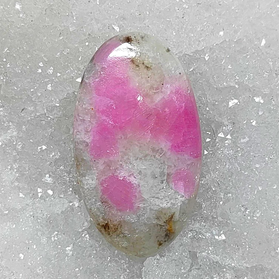 Pink Tugtupite Cabochon: Rare Tugtupite Oval Shape Gemstone, 44 Carats ...