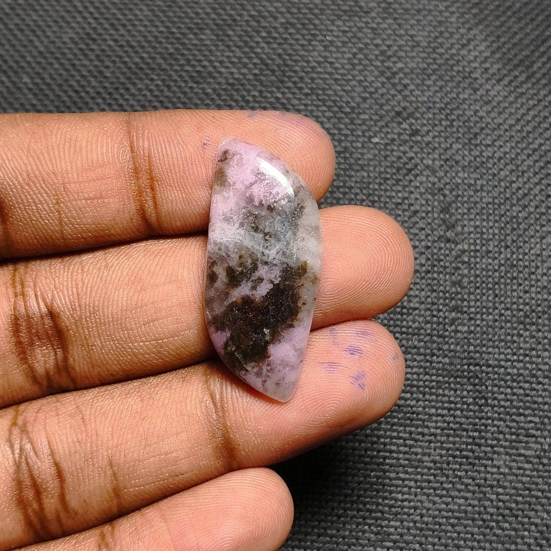 Pink Tugtupite Cabochon: Rare Cushion Cut Tugtupite Gemstone, 19 Carats ...