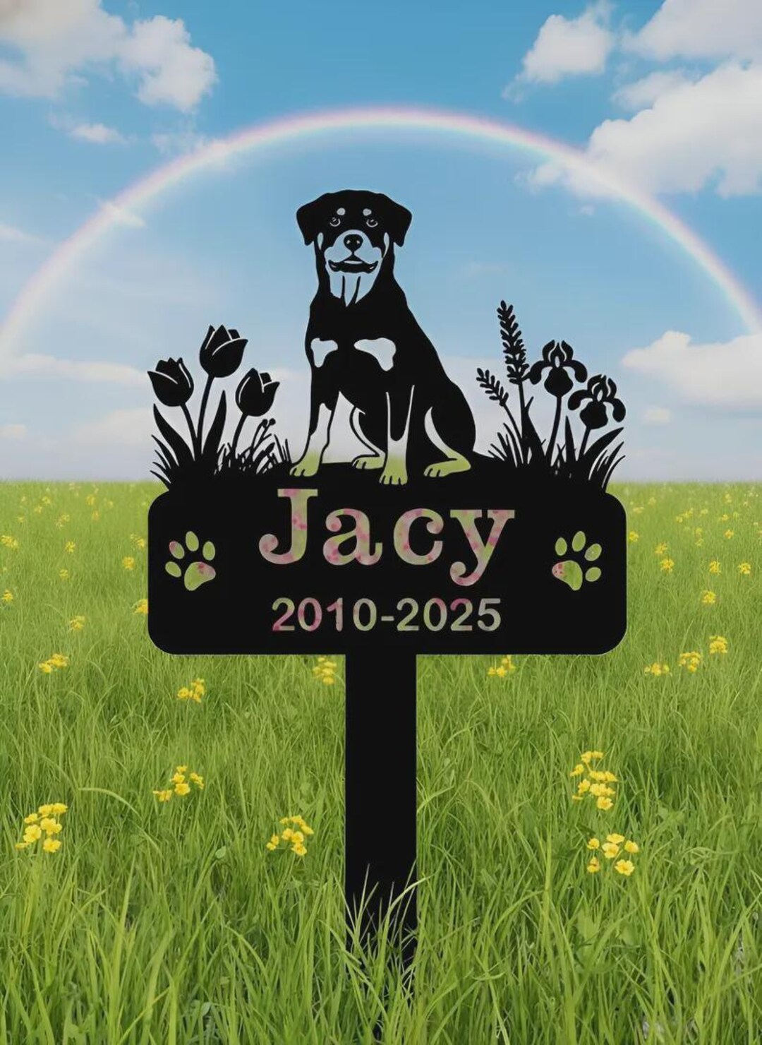Custom Rottweiler Memorial Sign | Personalized Dog Grave Marker | Pet ...