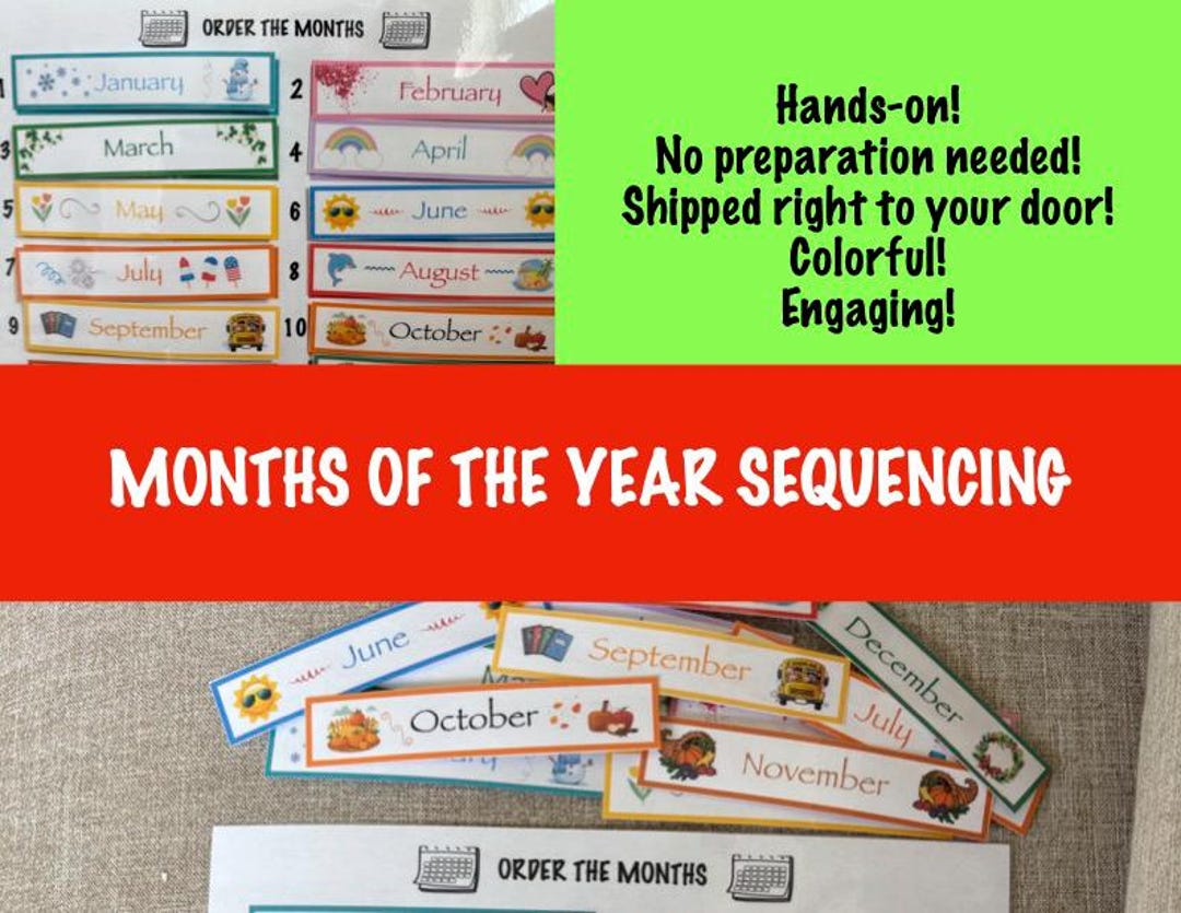 Months of the Year Velcro Activity *physical Copy* - Etsy