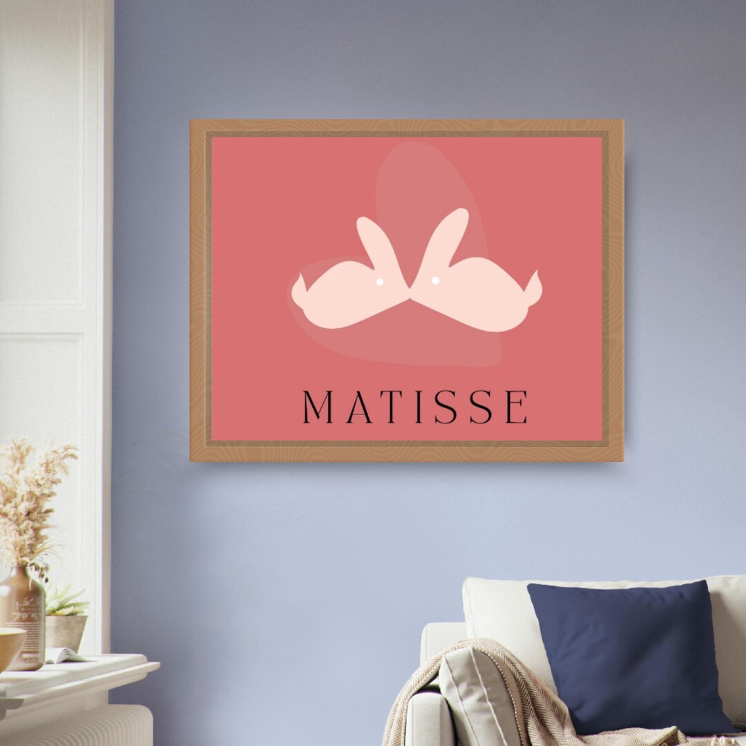Henri Matisse Inspired Abstract Rabbit Couple Print Valentines Day - Etsy