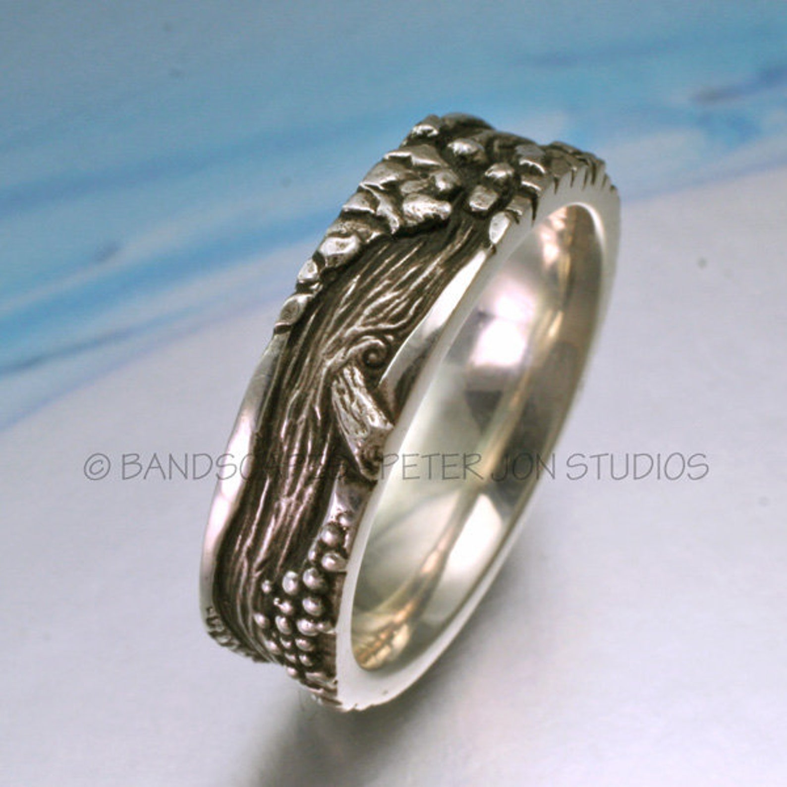 WILD RIVER BAND Sterling Silver Flowing River Wedding Band | Etsy