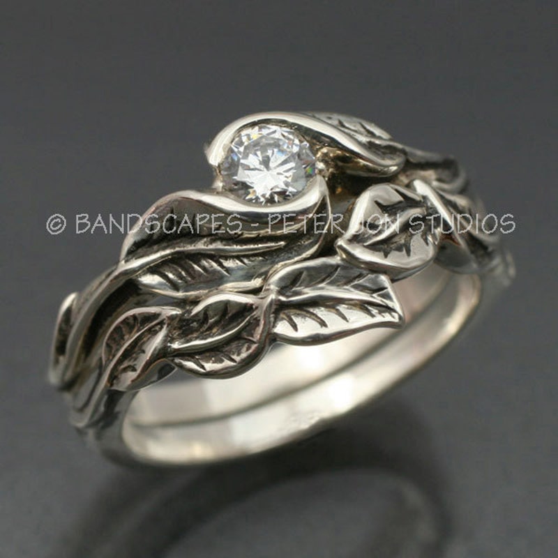 Leaf Engagement Ring - Etsy