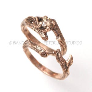 The ACADIA Wedding Ring Set. CHOCOLATE DIAMOND. Your Choice of 14k Gold ...