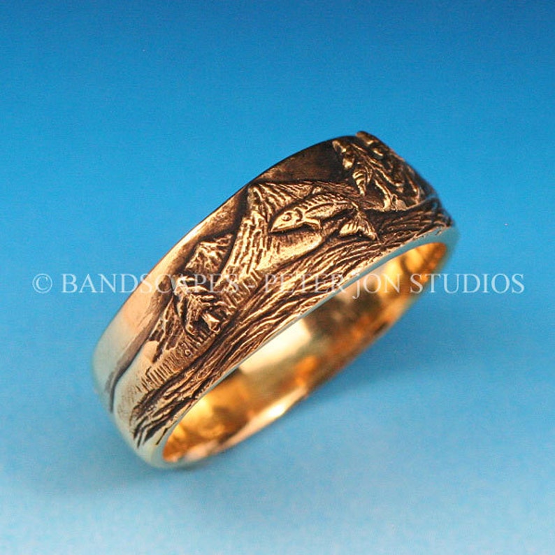 Gold TROUT FISHING BAND in Either 14k Yellow, White, or Rose Gold ...