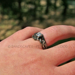 5mm ACADIA WEDDING RING Set - Engagement Ring, Matching Weddng Band ...