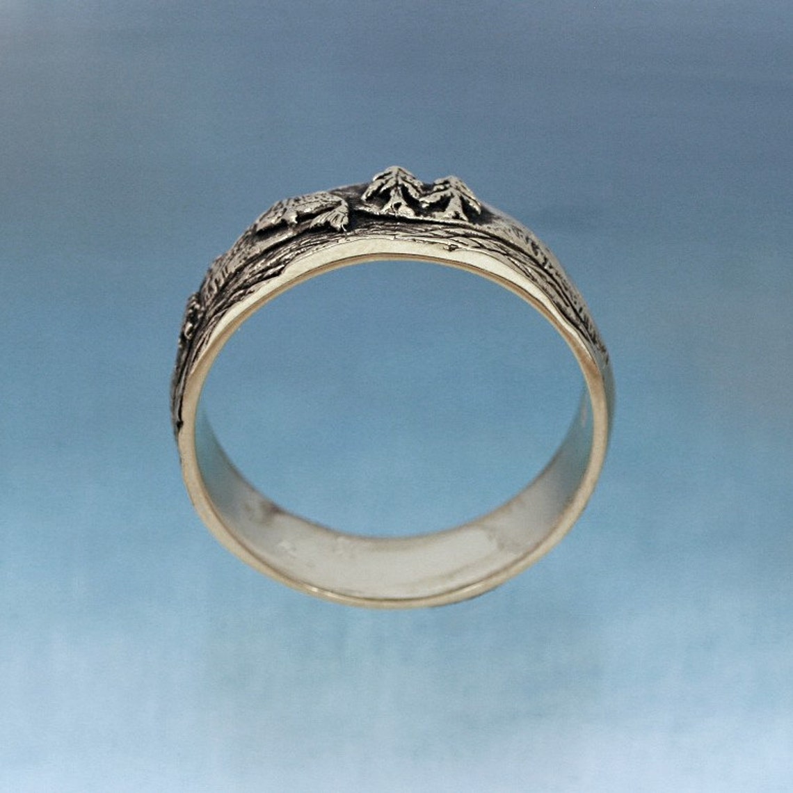 TROUT FISHING Ring in Sterling Silver Mountain Fly Fishing - Etsy