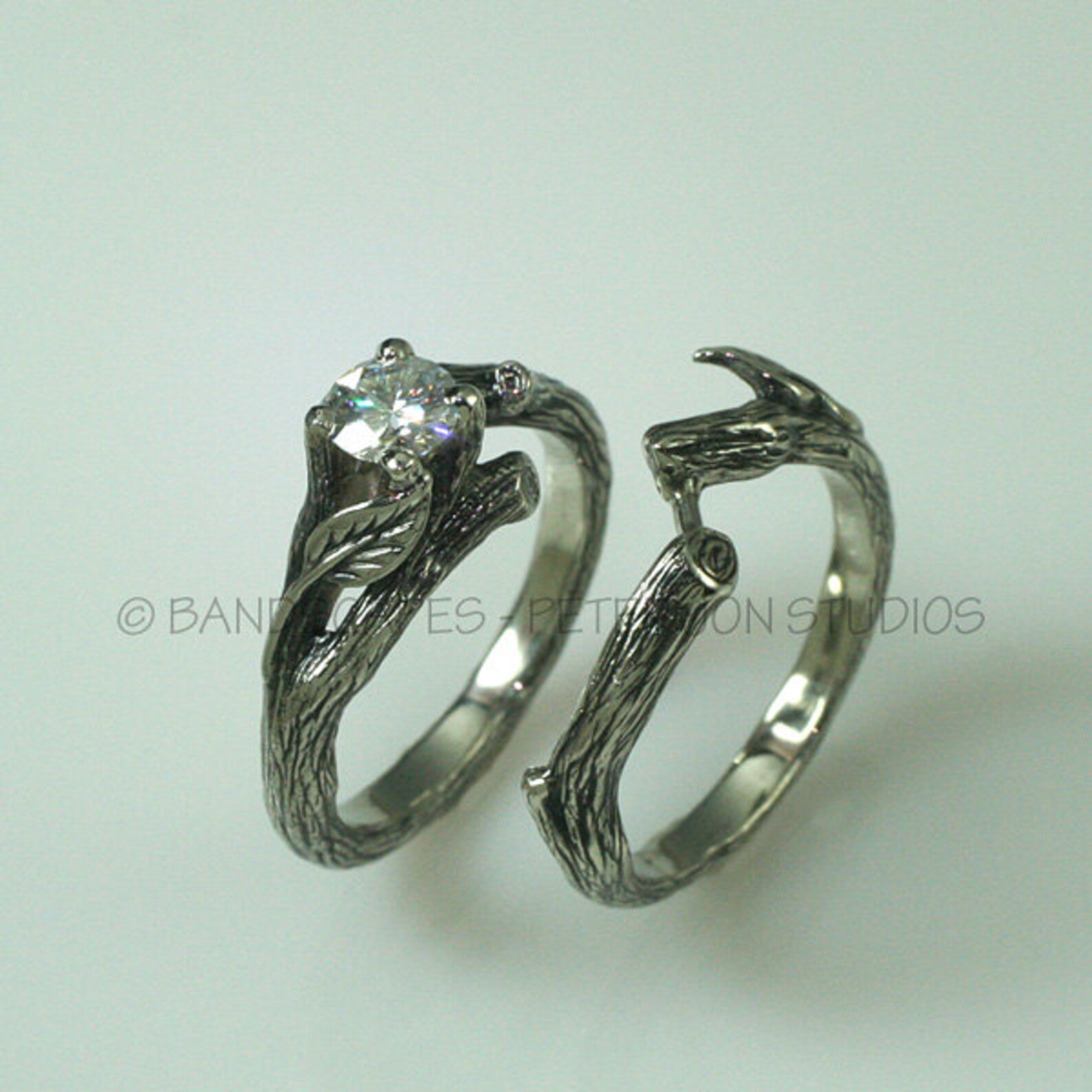 5mm ACADIA WEDDING RING Set Engagement Ring Matching Weddng - Etsy
