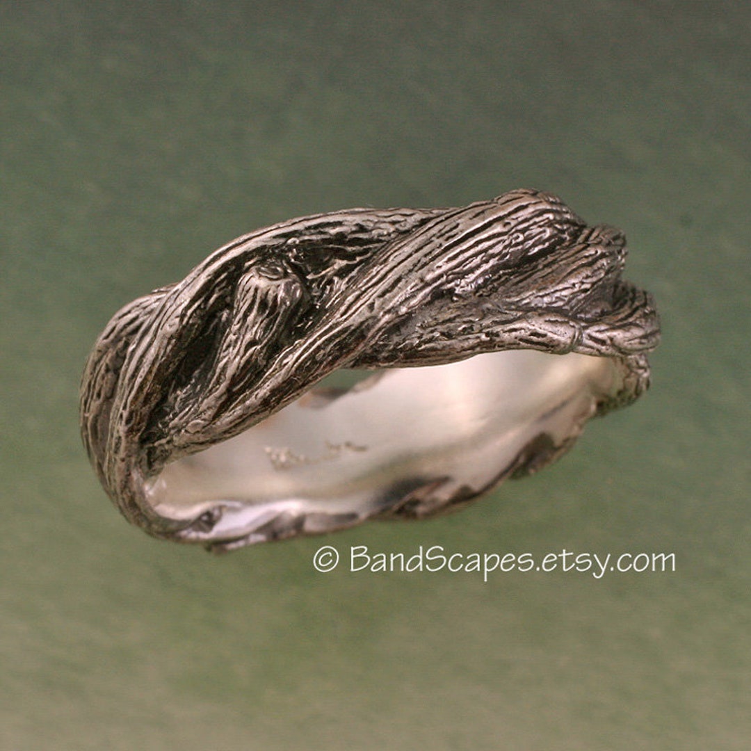 WIDE TWISTED TWIGS Wedding Ring. This Band Made in Sterling Silver ...