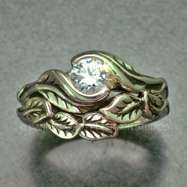 Leaf Engagement Ring - Etsy