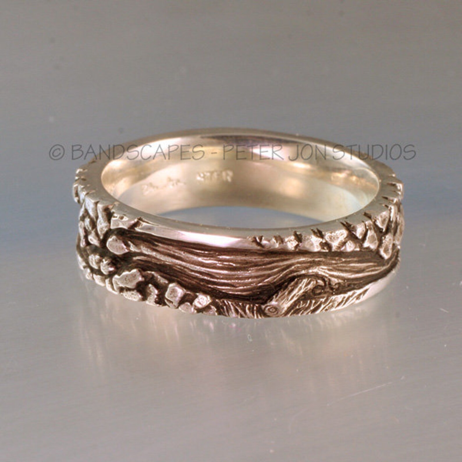 WILD RIVER BAND Sterling Silver Flowing River Wedding Band | Etsy