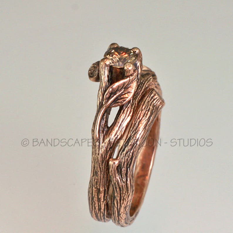 The ACADIA Wedding Ring Set. CHOCOLATE DIAMOND. Your Choice of - Etsy