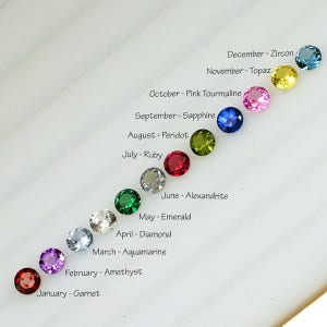 BIRTHSTONE, MOTHER'S RING, Synthetic Birthstones in Sterling Silver, 2 ...