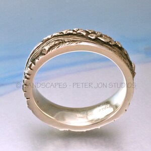 WILD RIVER BAND Sterling Silver, Flowing River Wedding Band, Wild and ...