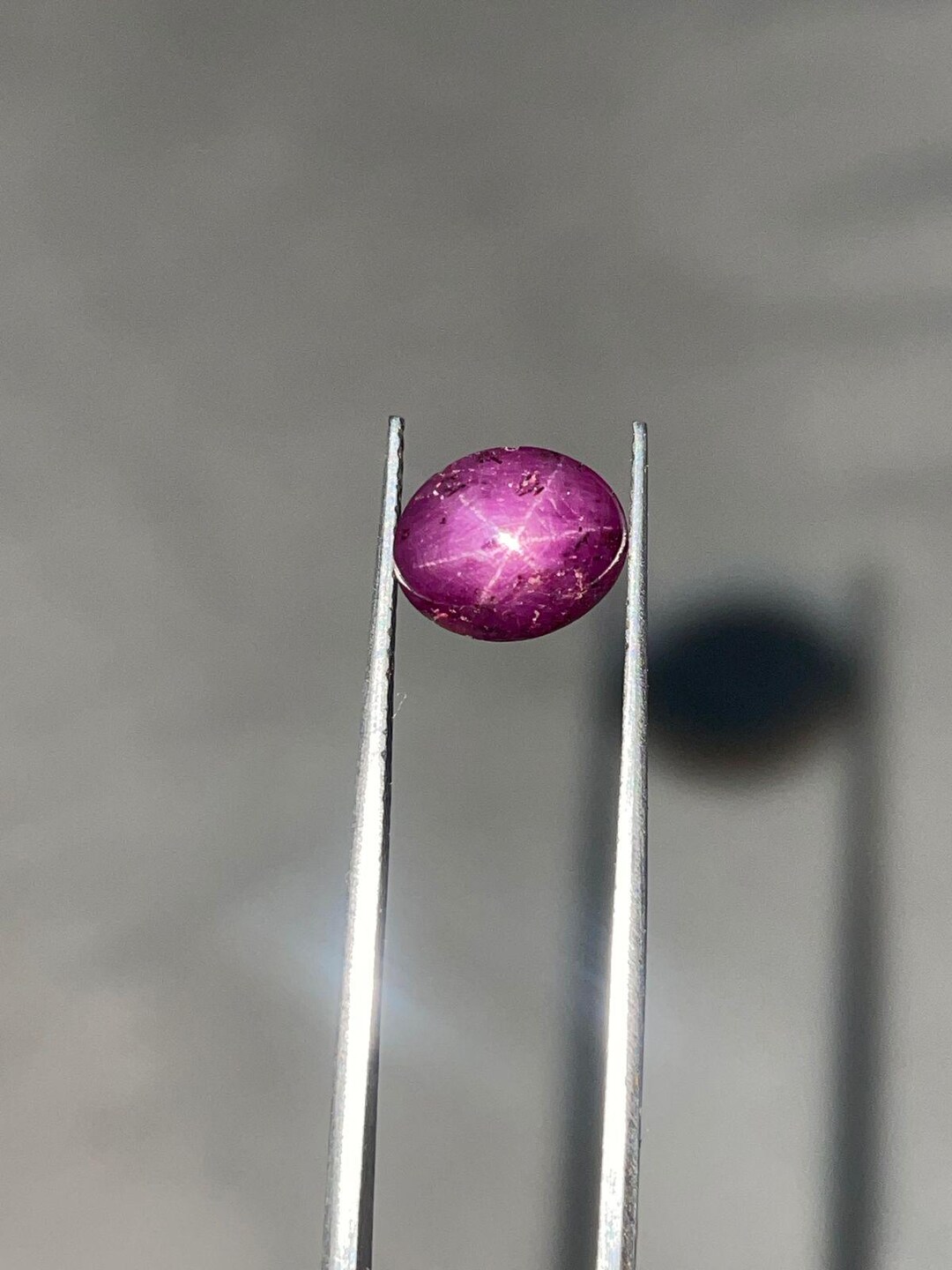 Natural Star Ruby Gemstone – 6-ray Asterism Cabochon – Unheated Ruby ...