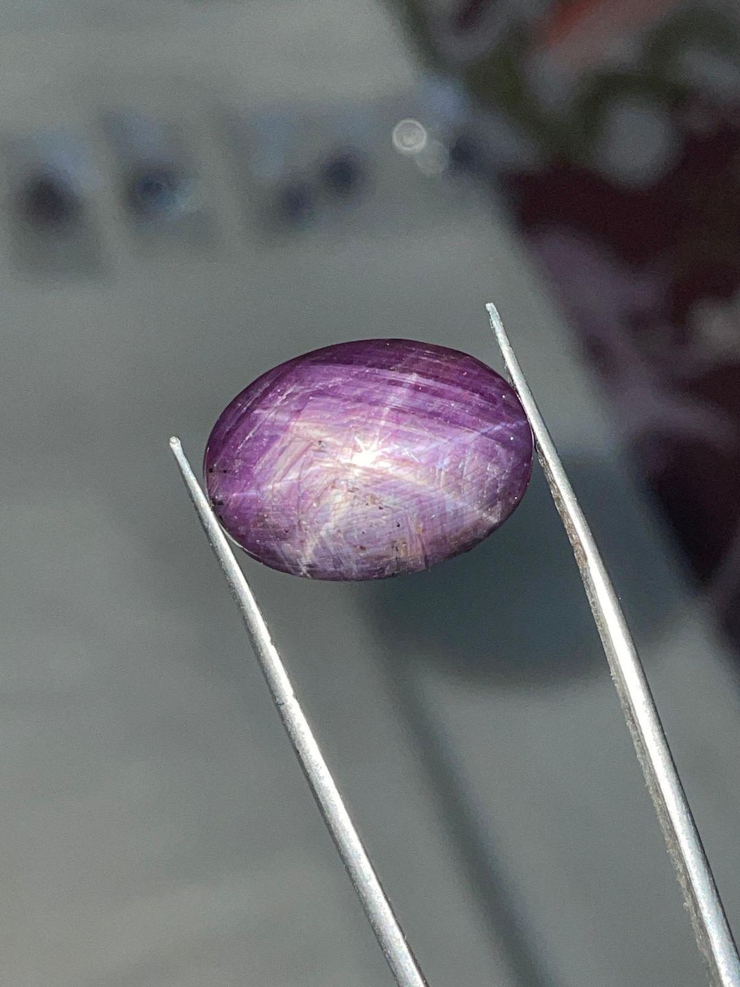 Natural Star Ruby Cabochon – Purple Star Ruby Loose Gemstone – Six Ray ...