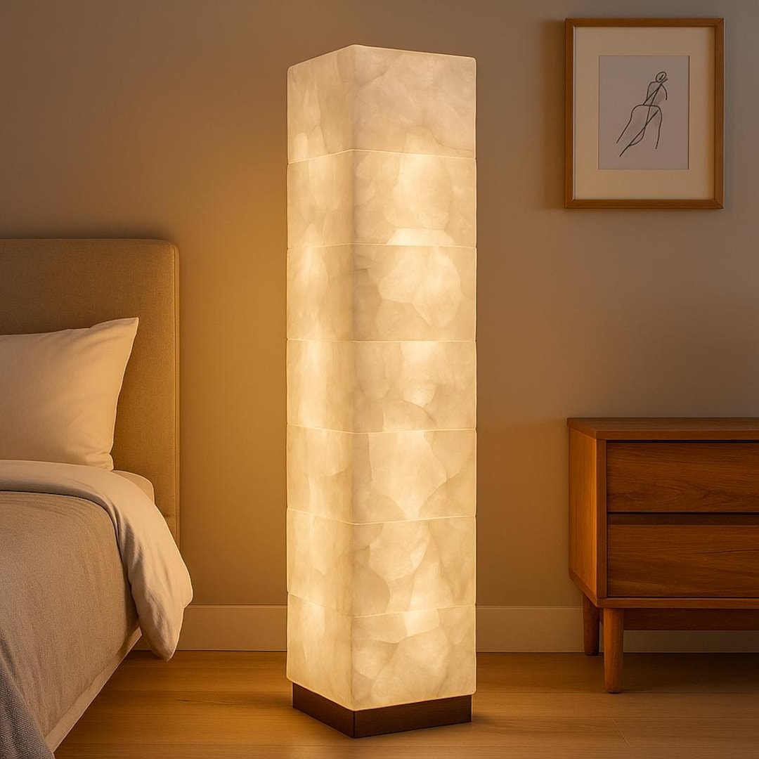 Handmade White Quartz Crystal Lamp: Natural Stone Night Light - Etsy