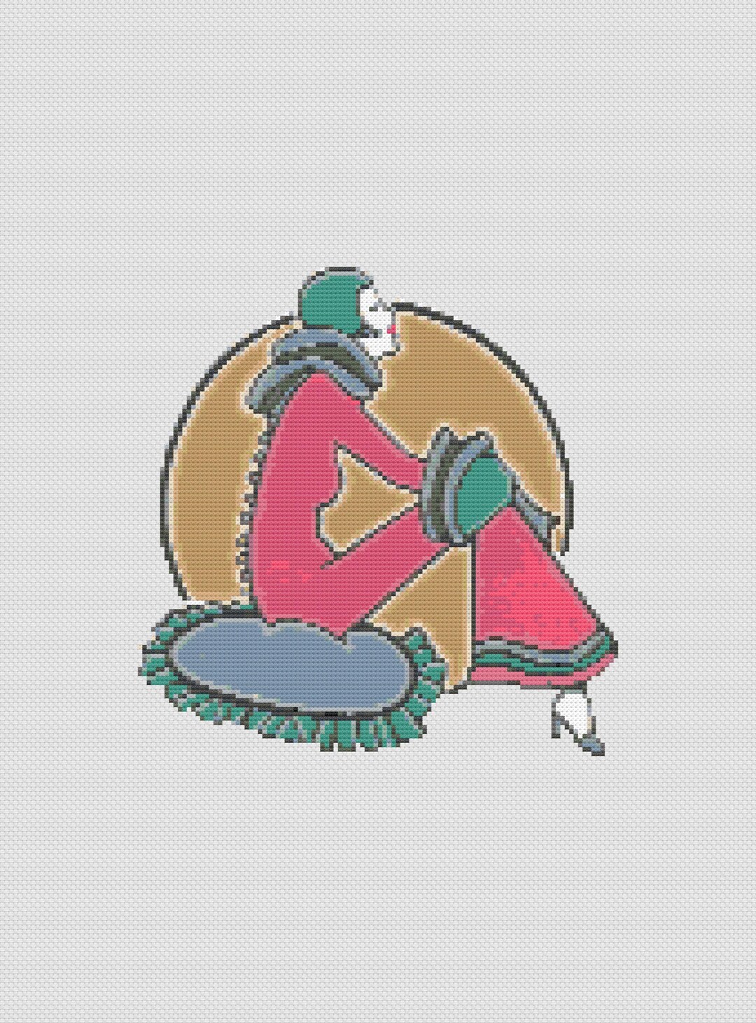 Art Deco Style Cross Stitch Pattern: Woman Sitting on a Cushion - Etsy