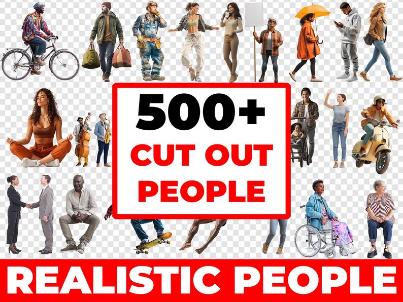 500+ Realistic Clip Art People: Transparent PNG Images - Etsy