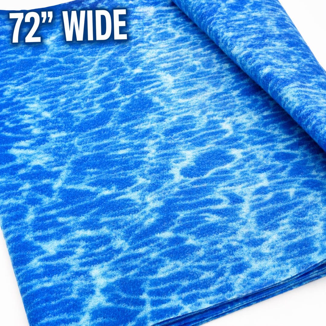 Blue Swirl Felt Fabric, 72 Inch Wide Water Pattern, Abstract Craft ...
