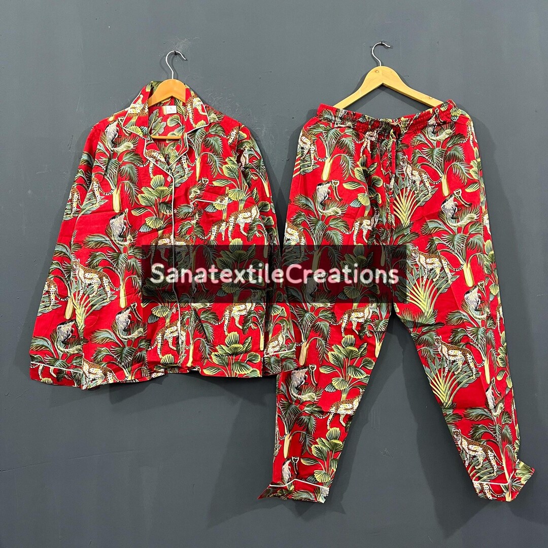 Indian Print Cotton Pajama Set, Bridesmaid Pajamas - Etsy