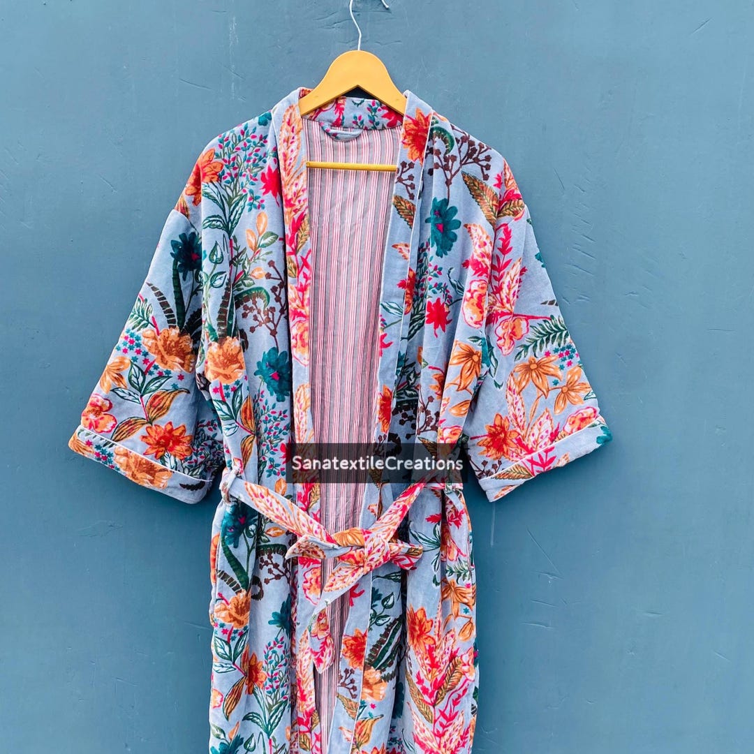 100% Robe: Frida Jungle Velvet Kimono Inspired Bathrobe Gift for Her Him Birthday Anniversary - Etsy