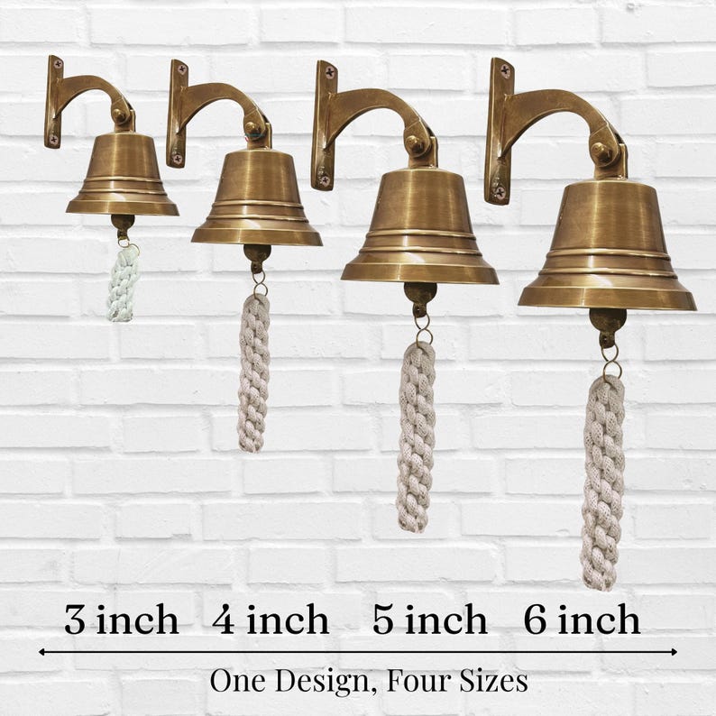 Solid Brass Wall-mounted Marine Bell – Antique Finish Hanging Bell With ...