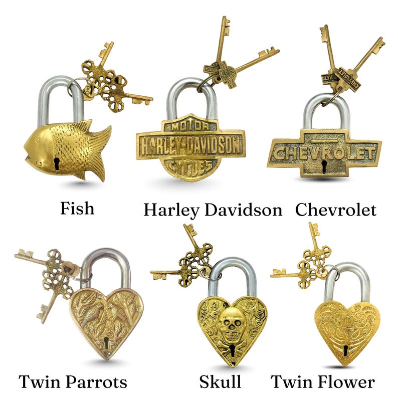 Handcrafted Polished Brass Lock With Keys: Functional & Decorative ...
