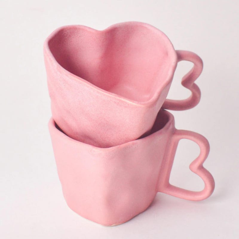 Heart Shaped Coffee Cups - Etsy