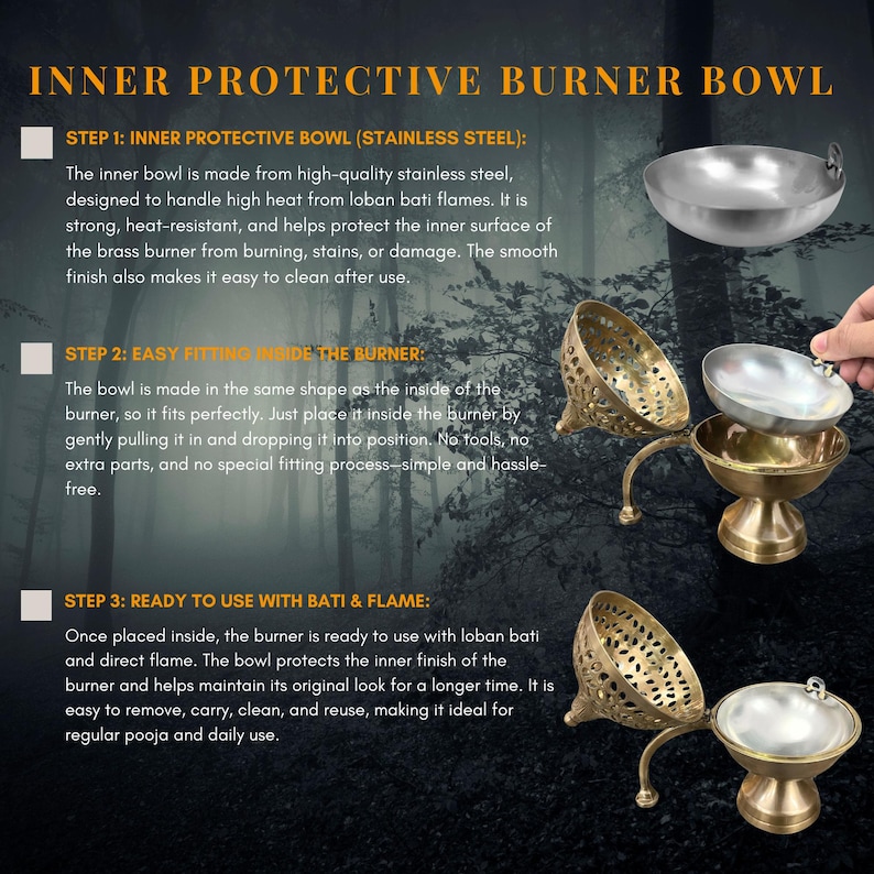 Handcrafted Brass Loban Burner: Dhoop Dani Incense Holder for Home ...